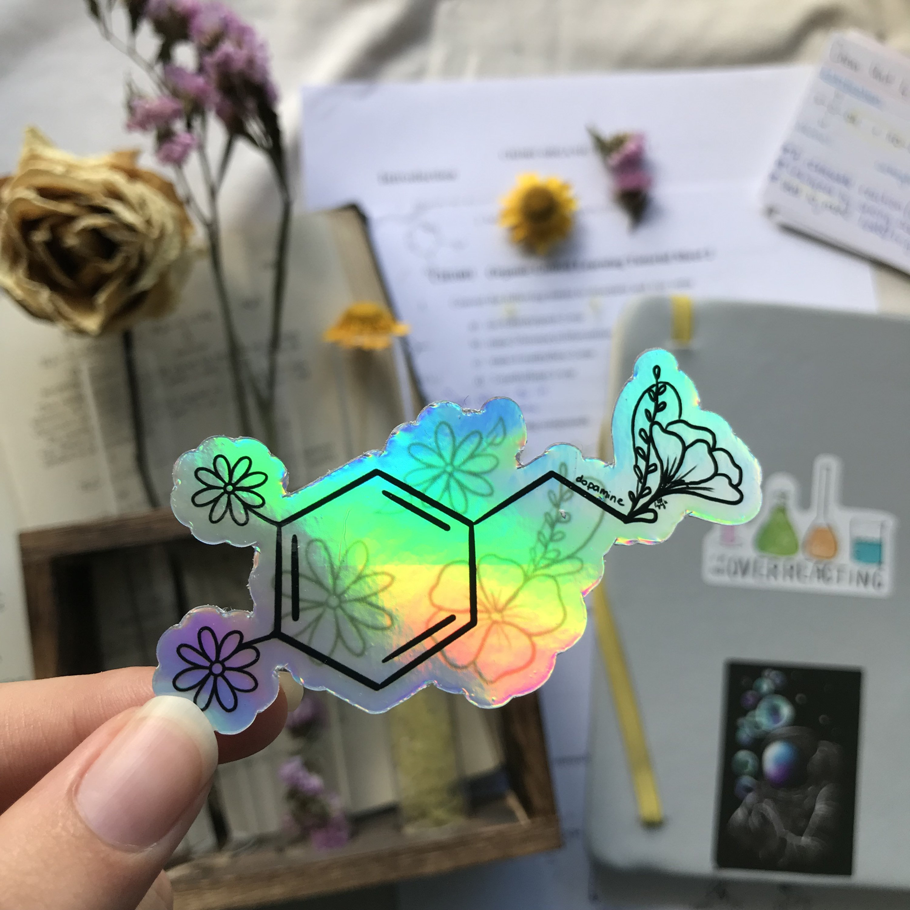 Holographic Dopamine Vinyl Sticker Reward Chemical Happy - Etsy