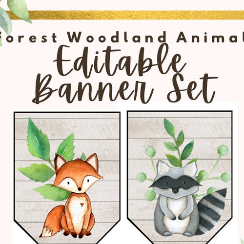Forest Woodland Editable Banner Set Classroom Decoration - Etsy