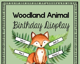Boho Forest Woodland Classroom Birthday Display - Etsy