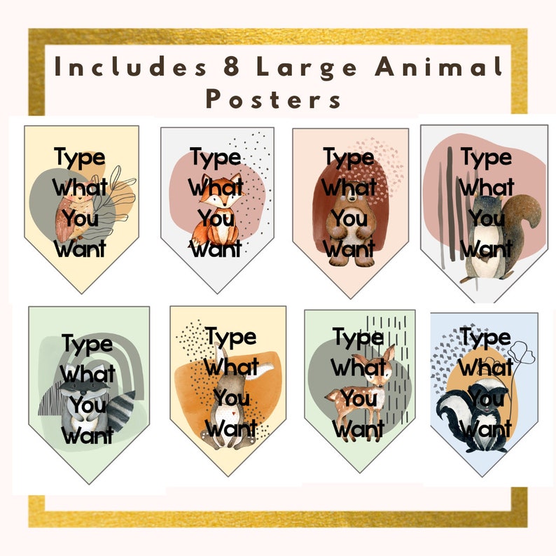 Boho Forest Woodland Editable Banner Set Classroom Decoration - Etsy