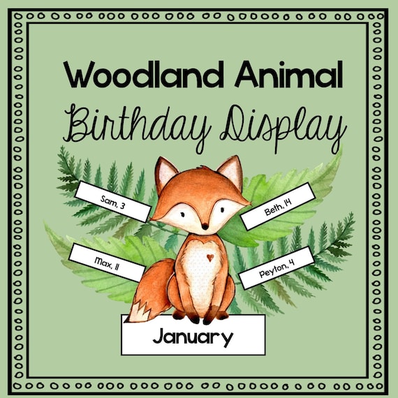 Forest Woodland Classroom Birthday Display - Etsy