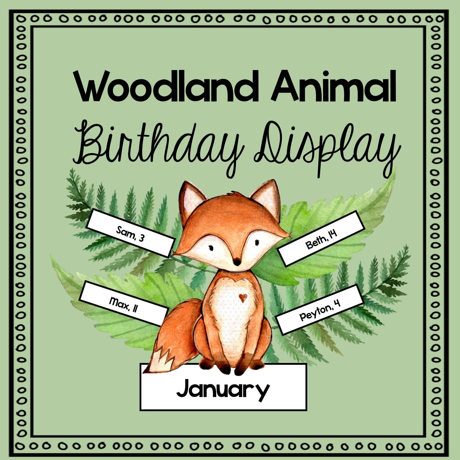 Forest Woodland Classroom Birthday Display - Etsy