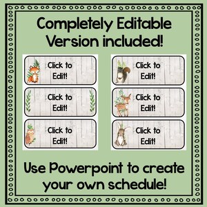 Editable Forest Woodland Class Schedule Decor Set - Etsy