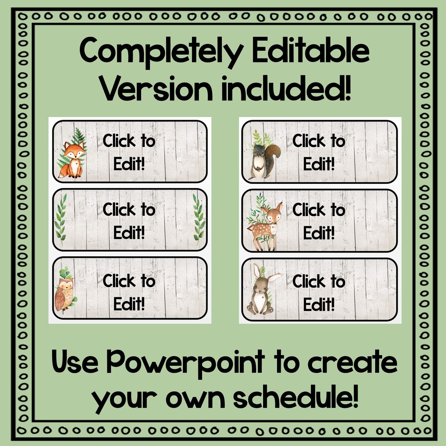 Editable Forest Woodland Class Schedule Decor Set - Etsy