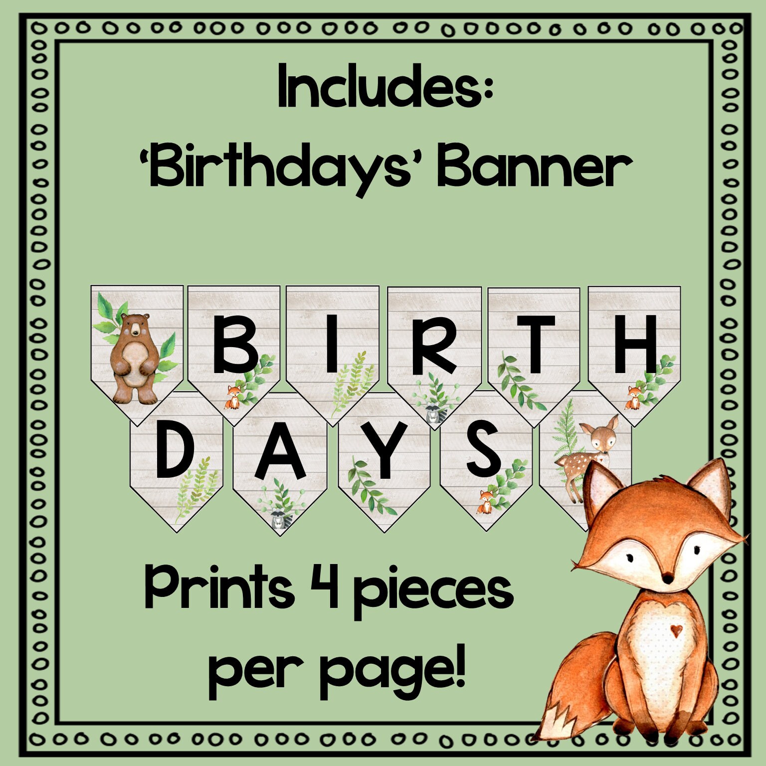 Forest Woodland Classroom Birthday Display - Etsy