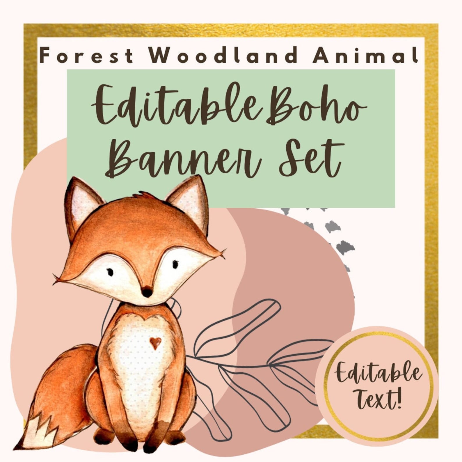 Boho Forest Woodland Editable Banner Set Classroom Decoration - Etsy