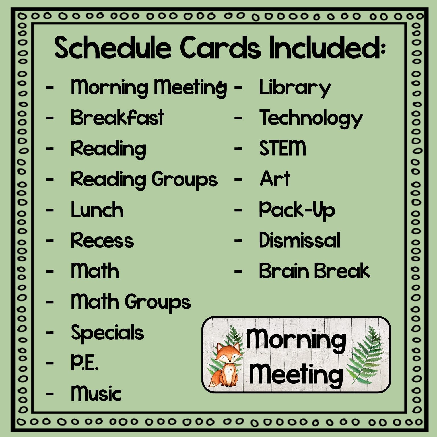 Editable Forest Woodland Class Schedule Decor Set - Etsy