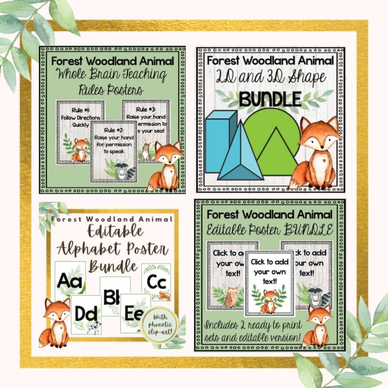 Forest Woodland Animal Classroom Decoration Pack - Etsy