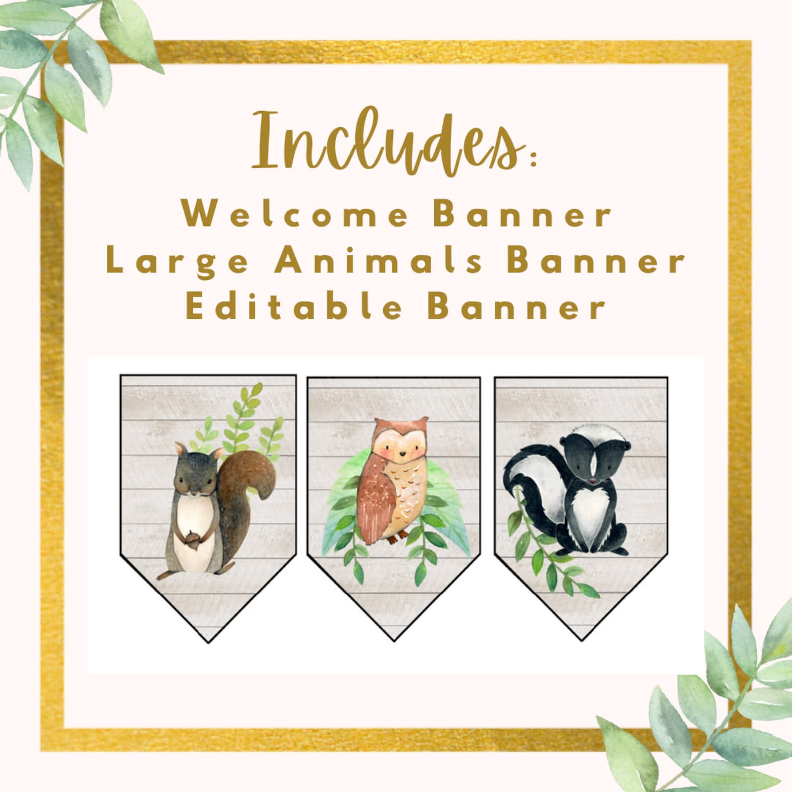 Forest Woodland Editable Banner Set Classroom Decoration - Etsy