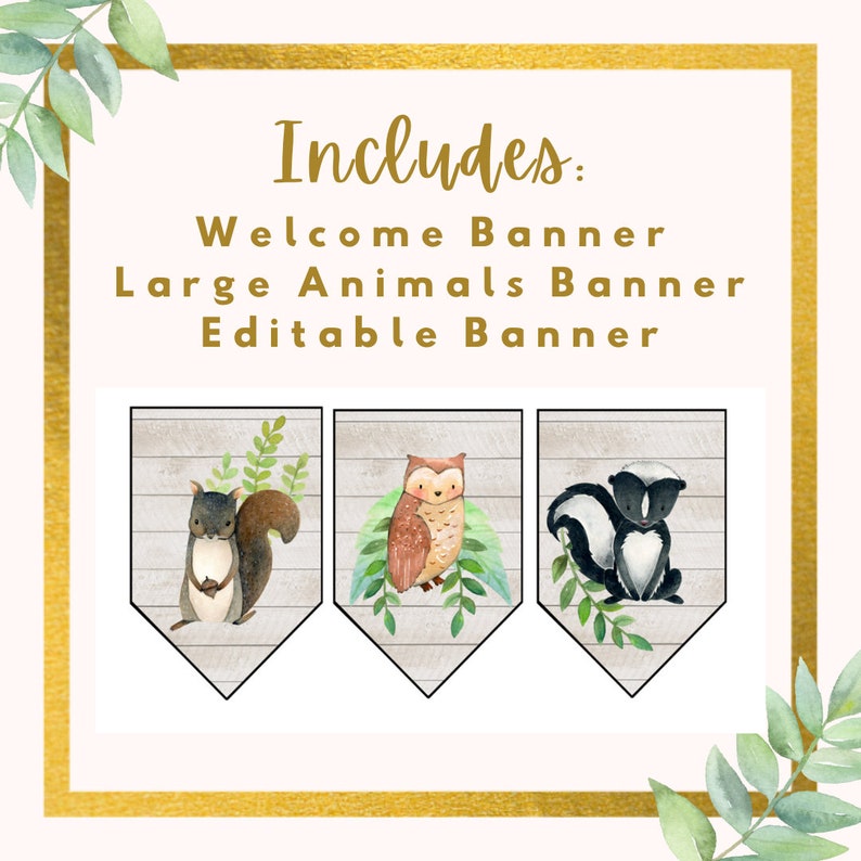 Forest Woodland Editable Banner Set Classroom Decoration - Etsy