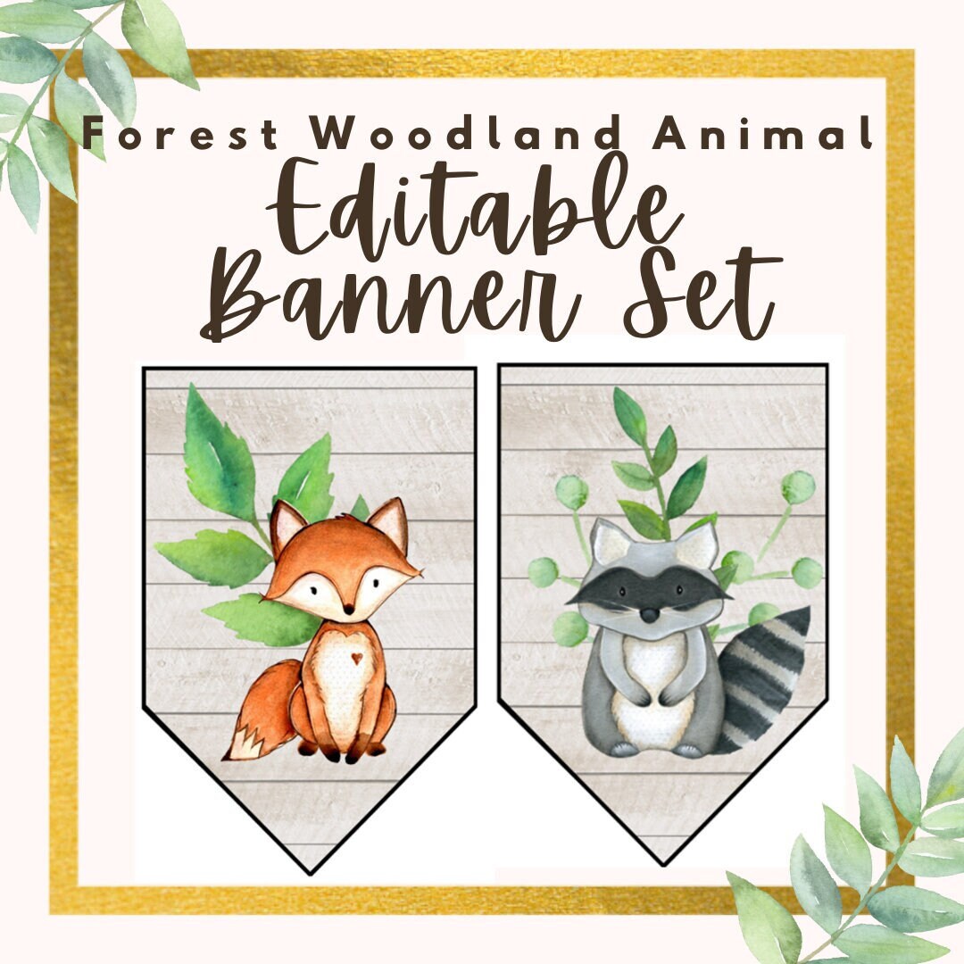 Forest Woodland Editable Banner Set Classroom Decoration - Etsy