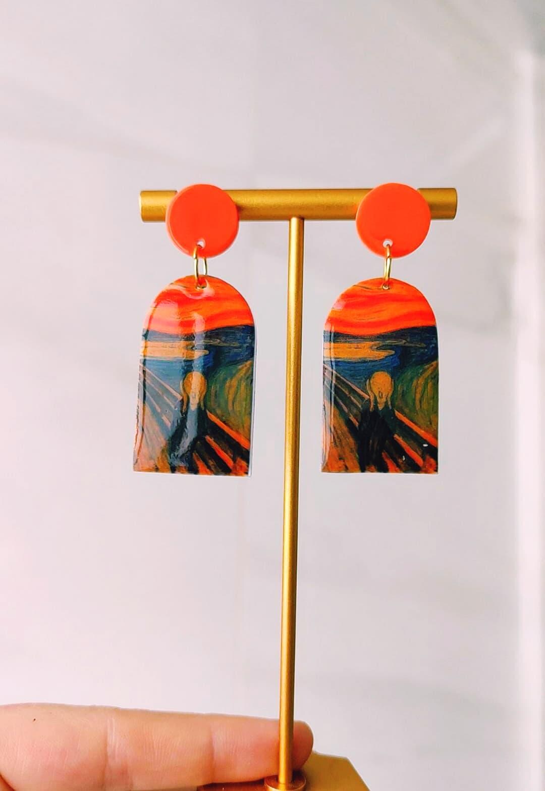 The Scream Earrings , Munch Scream Earrings, Scream Art, Edvard Munch ...