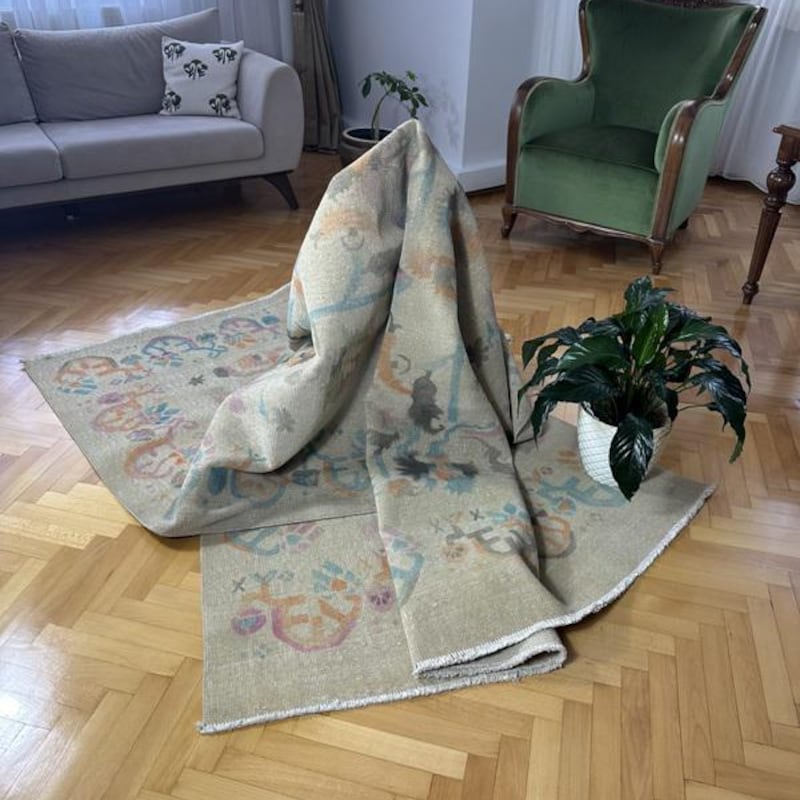 Hand Painted Rug - Etsy