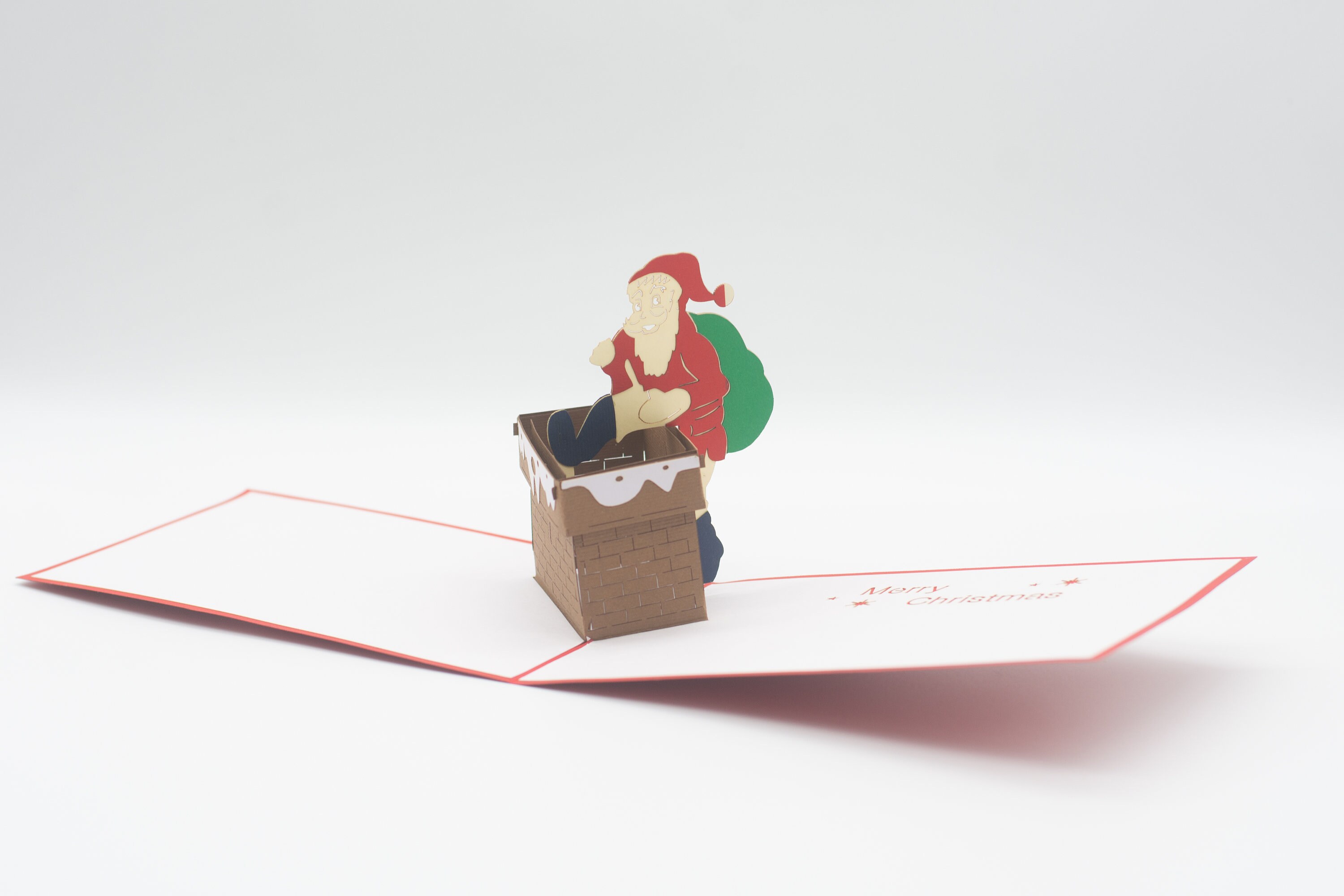 Santa Comes Down the Chimney Pop up Card - Etsy