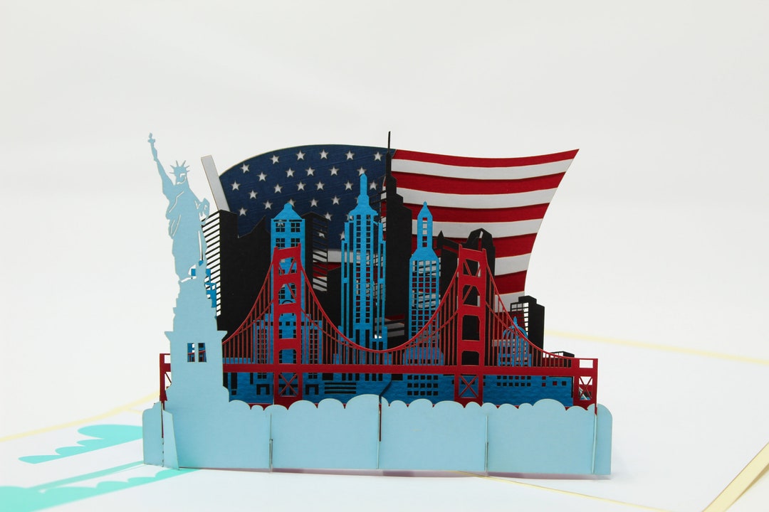 USA Lady Liberty Pop up Card - Etsy
