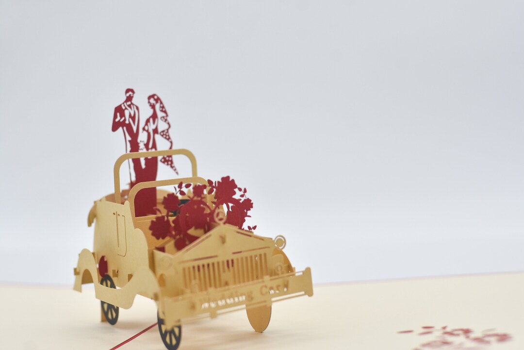 Wedding Getaway Car Pop up Card - Etsy