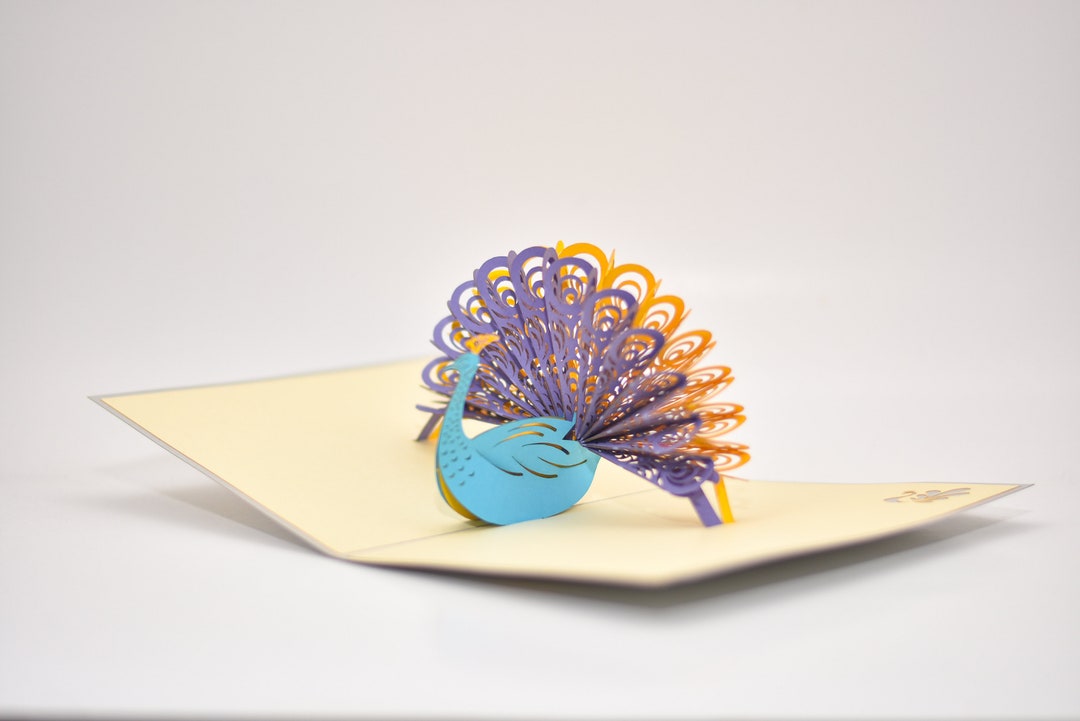 Peacock Pop up Card - Etsy