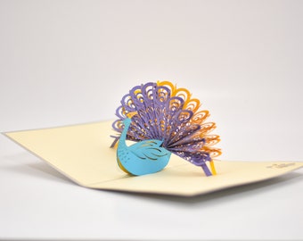 Peacock Pop up Card | Etsy