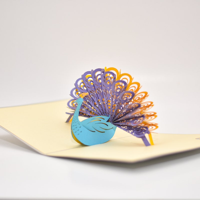 Peacock Pop up Card - Etsy