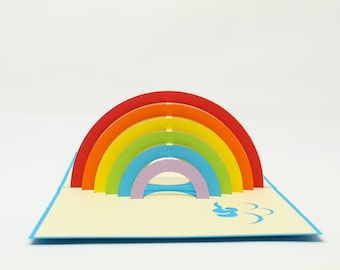 Rainbow Pop up Card - Etsy