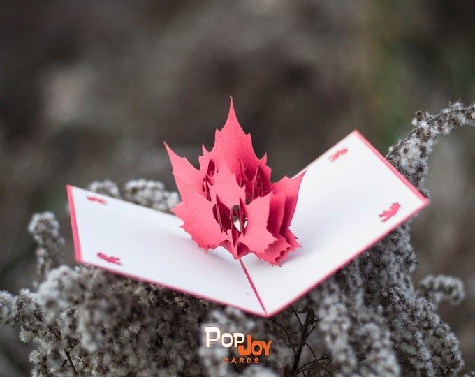Maple Leaf Pop up Card - Etsy