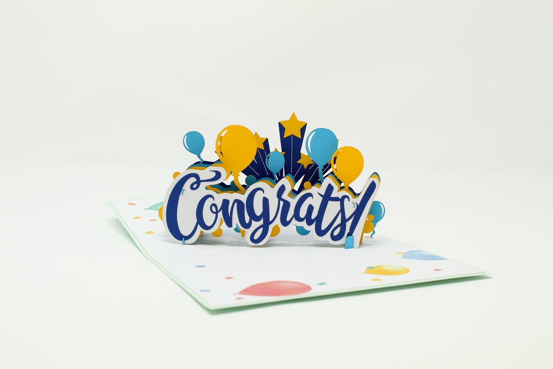 Congrats Pop up Card - Etsy
