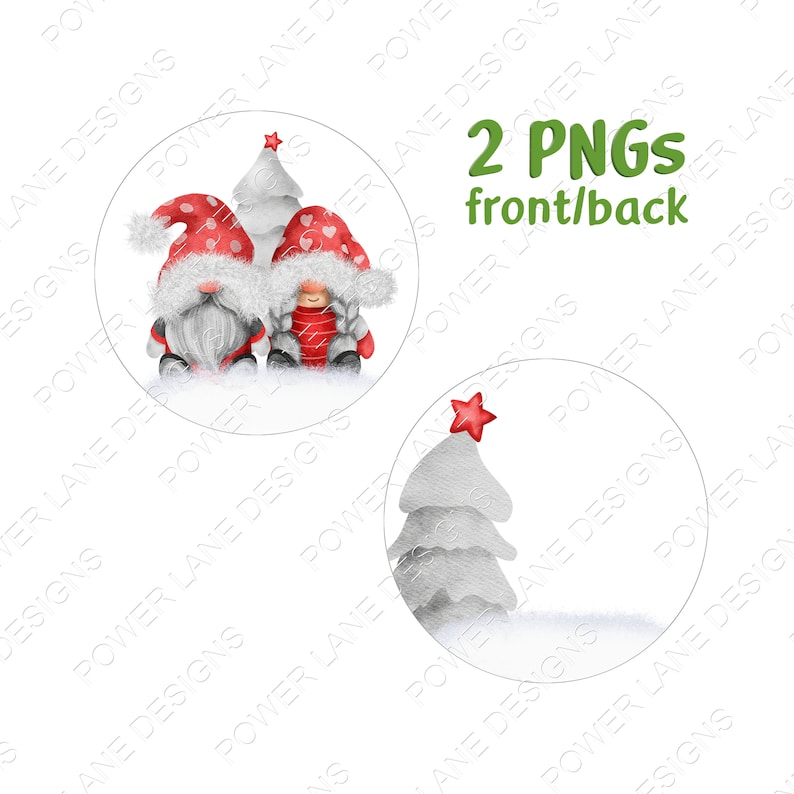 3 Round Ornament Design Christmas Gnomes Christmas - Etsy