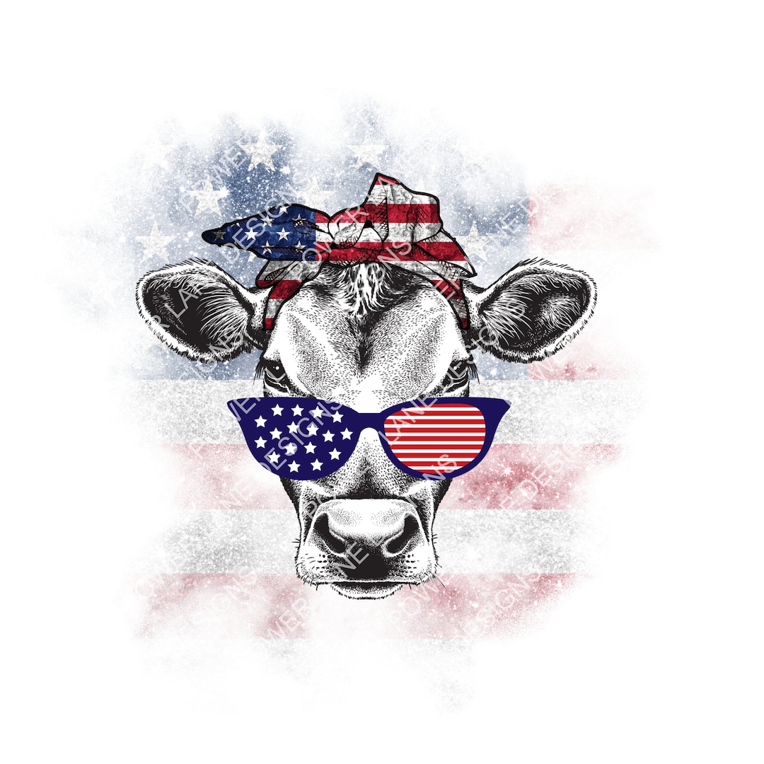 Cow - Patriotic - 4th of July - Memorial Day - USA - America ...