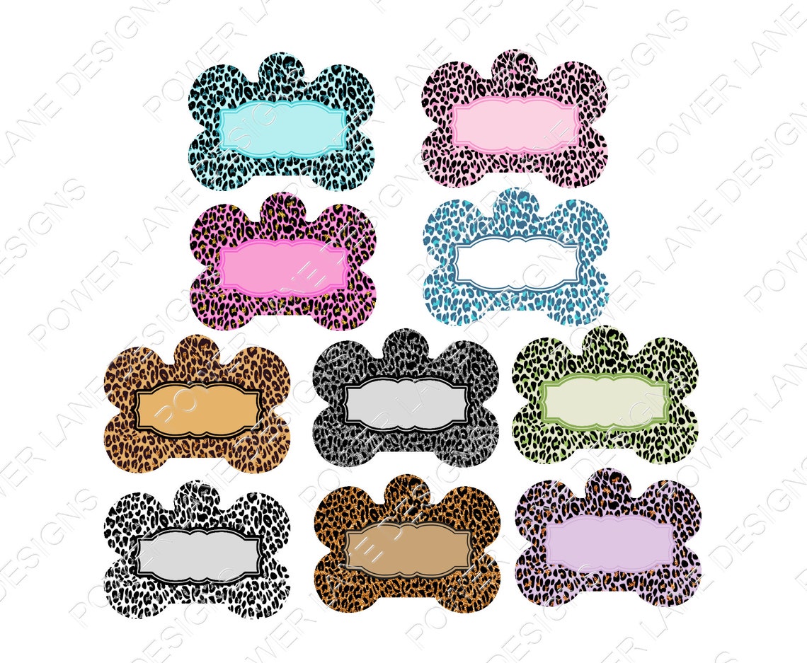 Pet ID Tags Dog Tag Designs 10 Blanks Leopard Print - Etsy