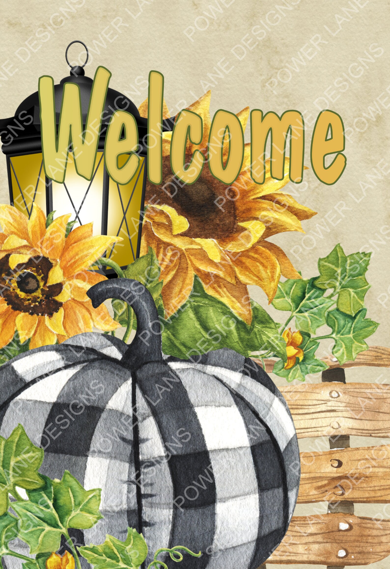 Welcome Watercolor Garden Flag Fall Autumn Pumpkins - Etsy