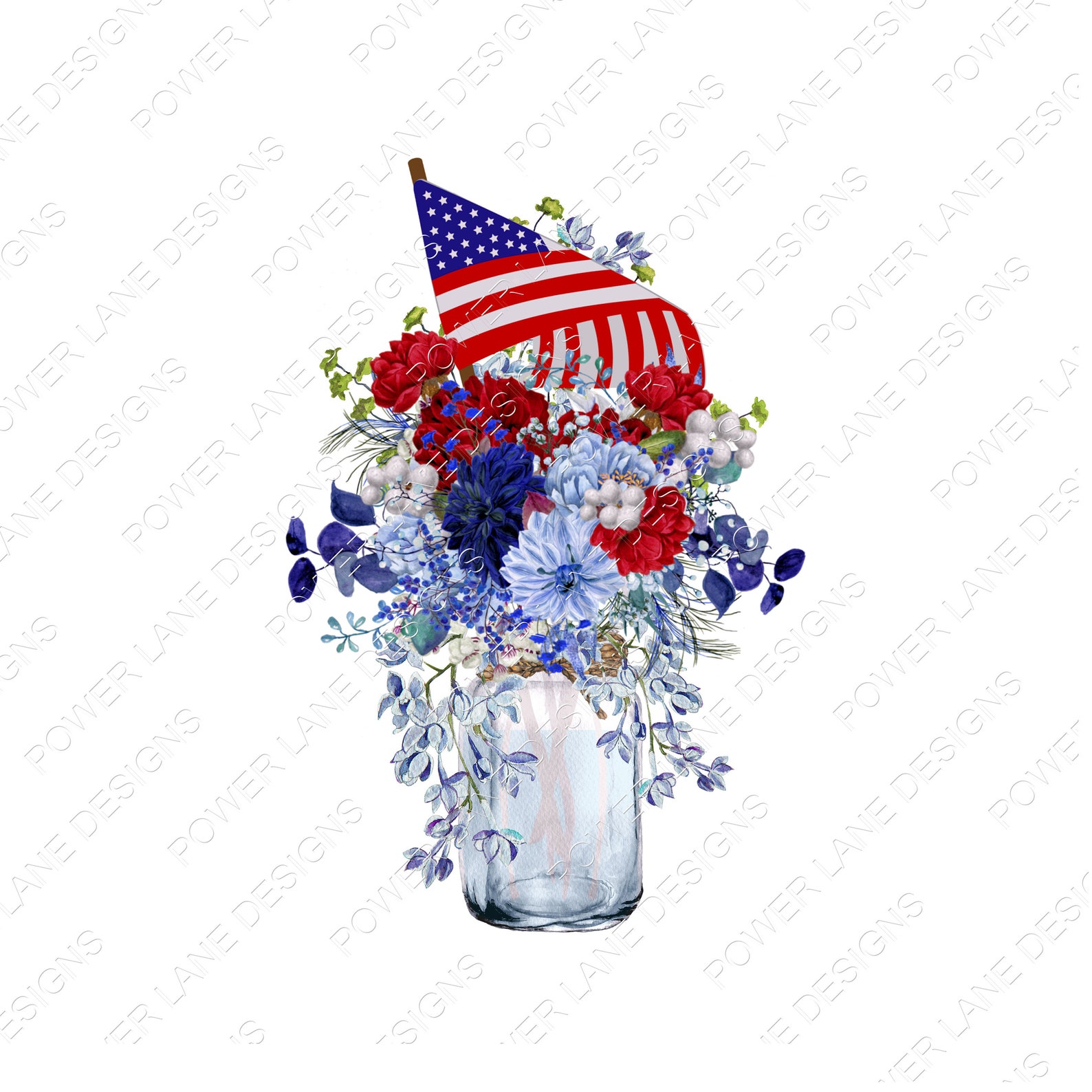 Watercolor Patriotic 4th of July Independence Day Vase - Etsy