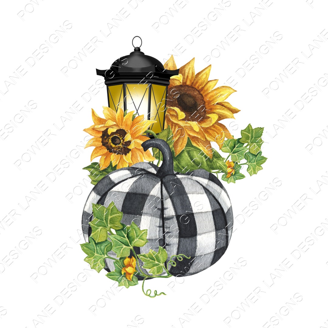 Fall Digital Download Sunflowers Buffalo Check Plaid - Etsy