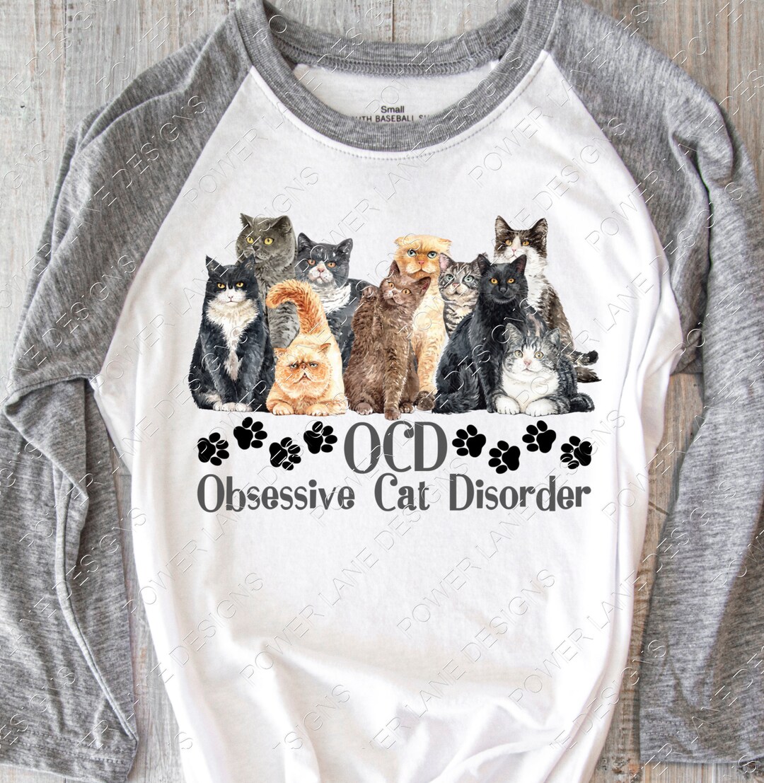 Watercolor Sublimation Design OCD Obsessive Cat Disorder Cat Design ...