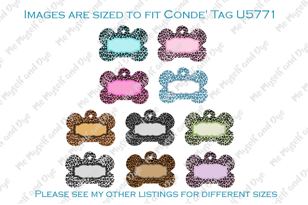 Pet ID Tags - Dog Tag Designs - 10 Blanks - Leopard Print - Conde U5771 ...