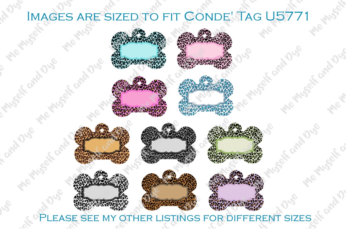 Pet ID Tags Dog Tag Designs 10 Blanks Leopard Print - Etsy