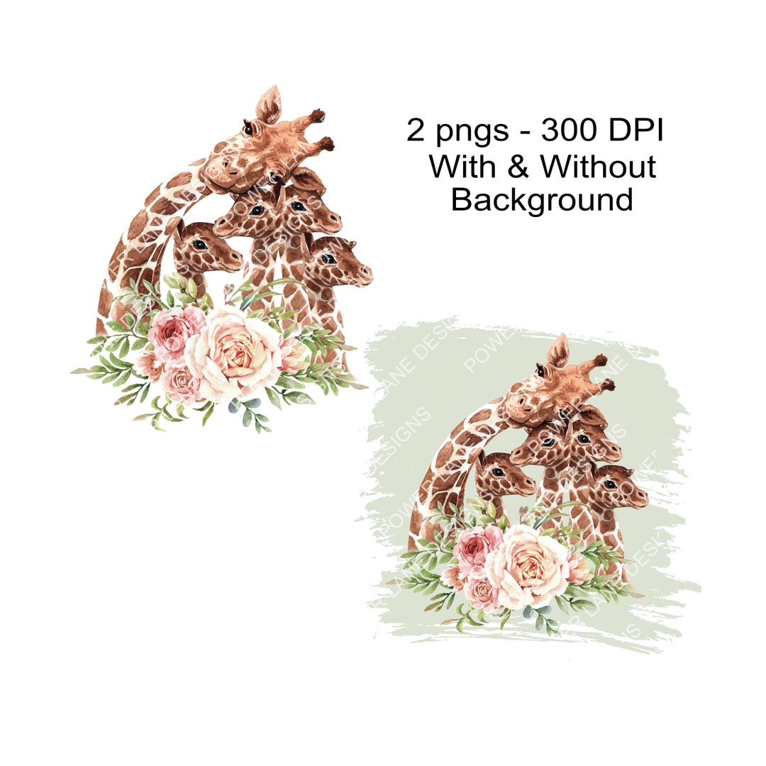 Giraffe Giraffes - Mother and 4 Babies - Nursery - Mother's Day - Moms ...