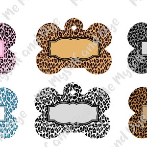 Pet ID Tags - Dog Tag Designs - 10 Blanks - Leopard Print - Conde U5771 ...