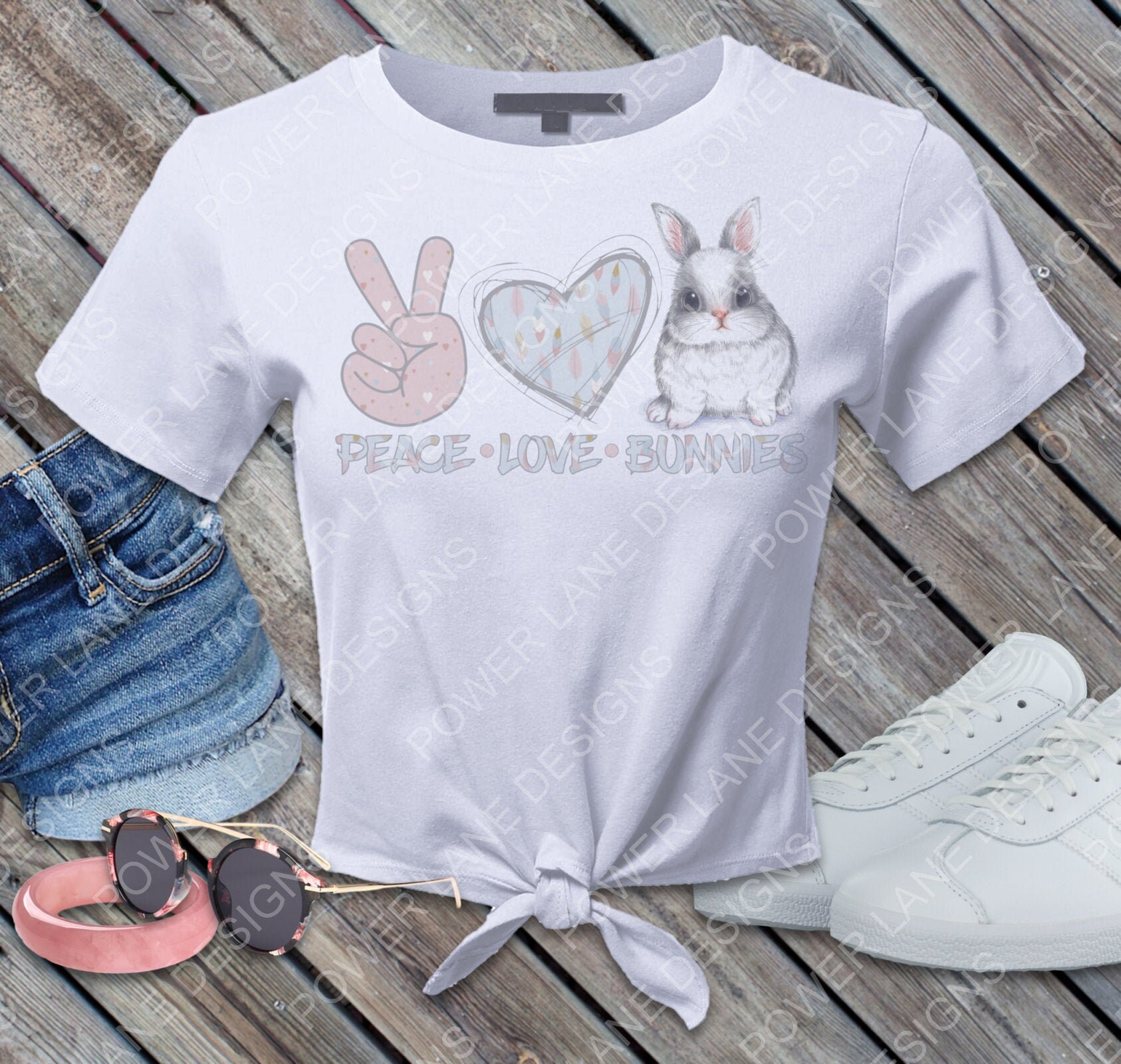 Peace Love Bunnies - Farmhouse - Easter - Rabbit - Transparent PNG ...