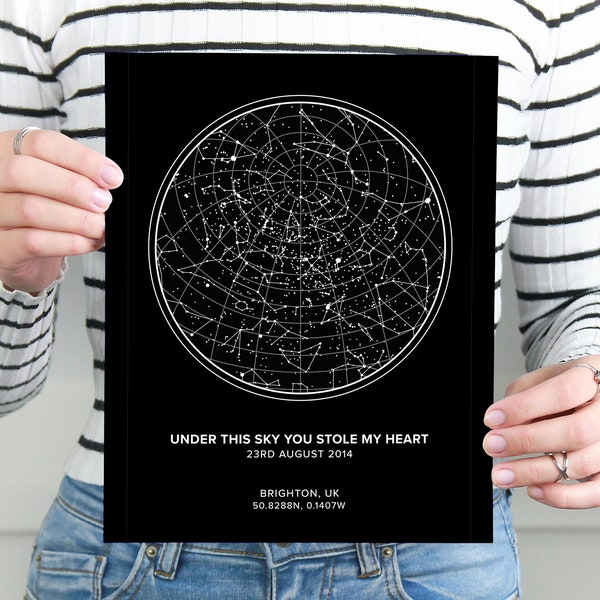 Star Map of Accurate Date - Etsy