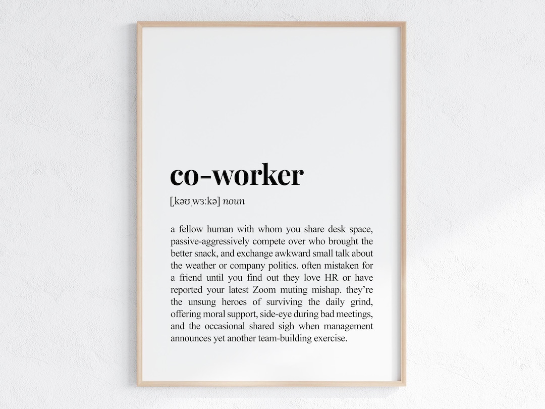 Coworker Definition Print, Funny Coworker Gift, Sassy Gift for Co ...