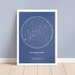 Custom Night Sky Print, Framed Star Map by Date, Anniversary Gifts for ...