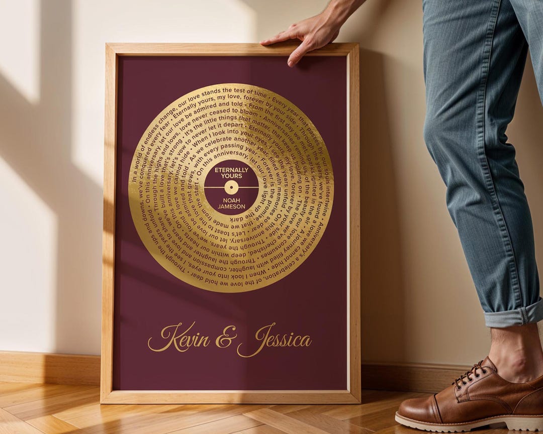 Gold Foil Song Lyrics Print: 50th Anniversary Gift - Etsy