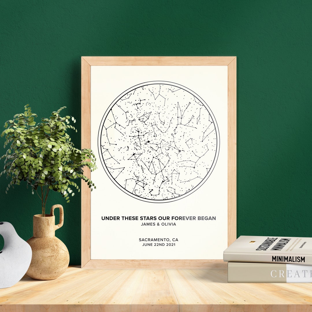 Custom Star Map Gift, Night Sky Map, Star Map by Date and Time ...