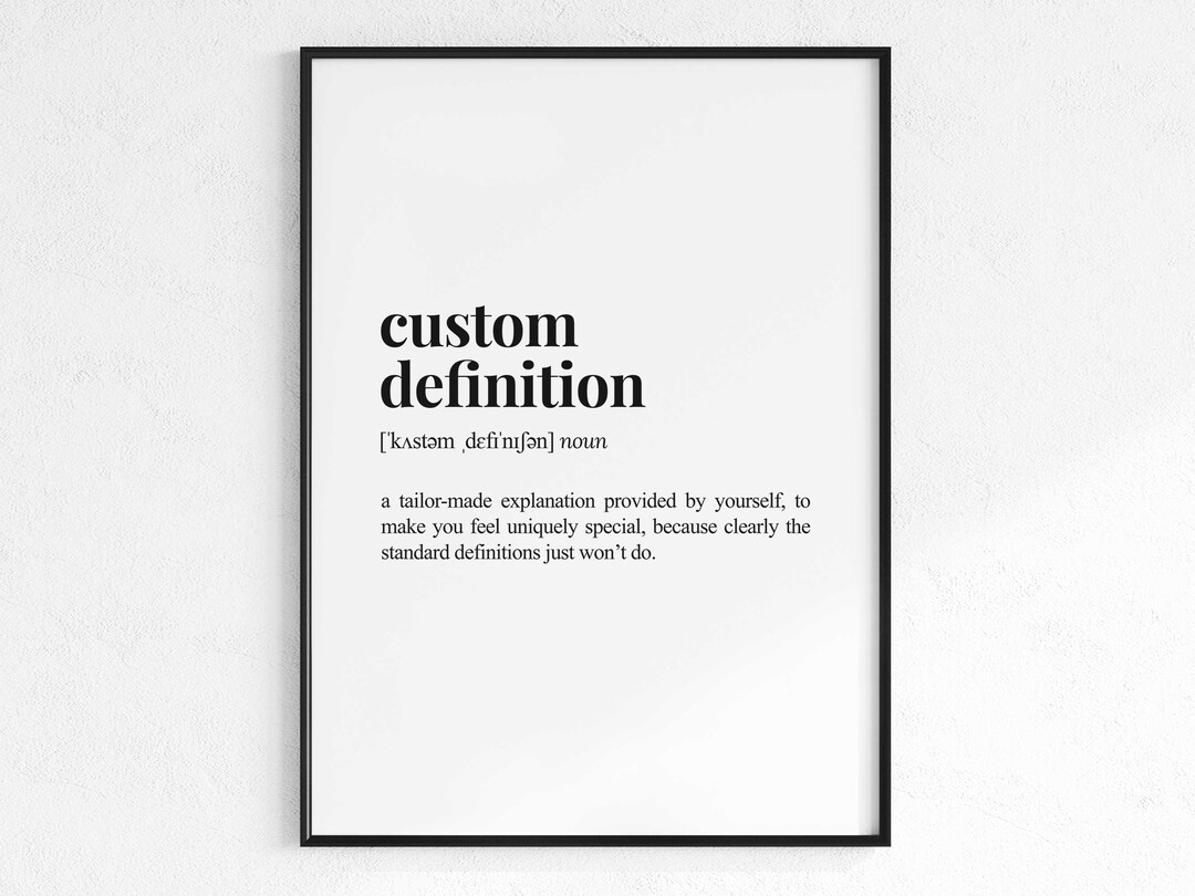 Custom Definition Print, Personalised Dictionary Poster, Customised ...