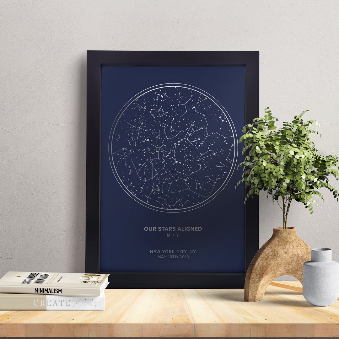 Custom Star Map Gift, Night Sky Map, Star Map by Date and Time ...
