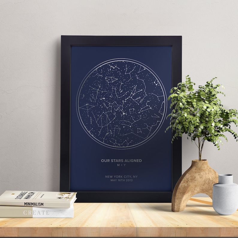 Custom Star Map Gift Night Sky Map Star Map by Date and - Etsy