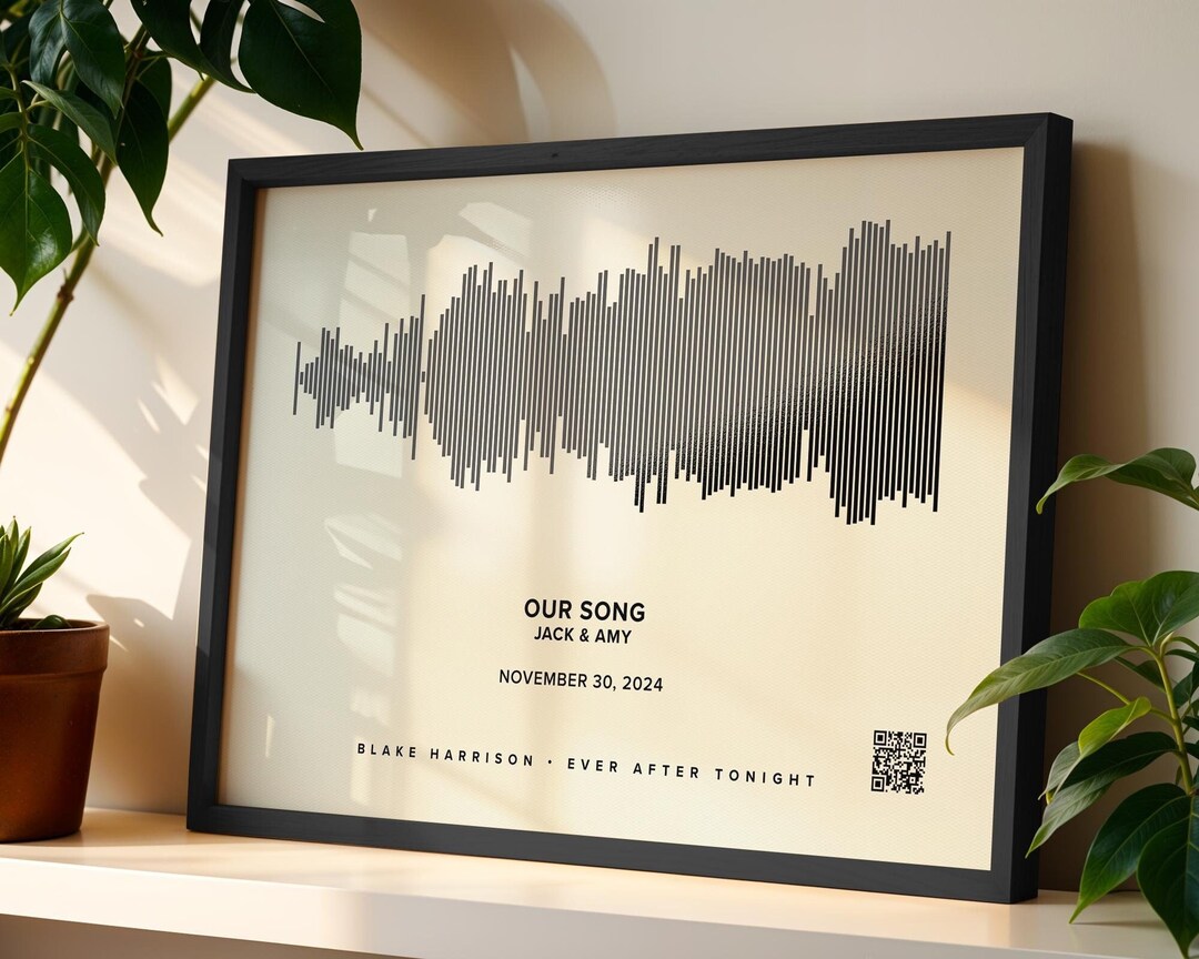 Soundwave Art With QR Code, Custom Soundwave Picture, First Dance Song ...
