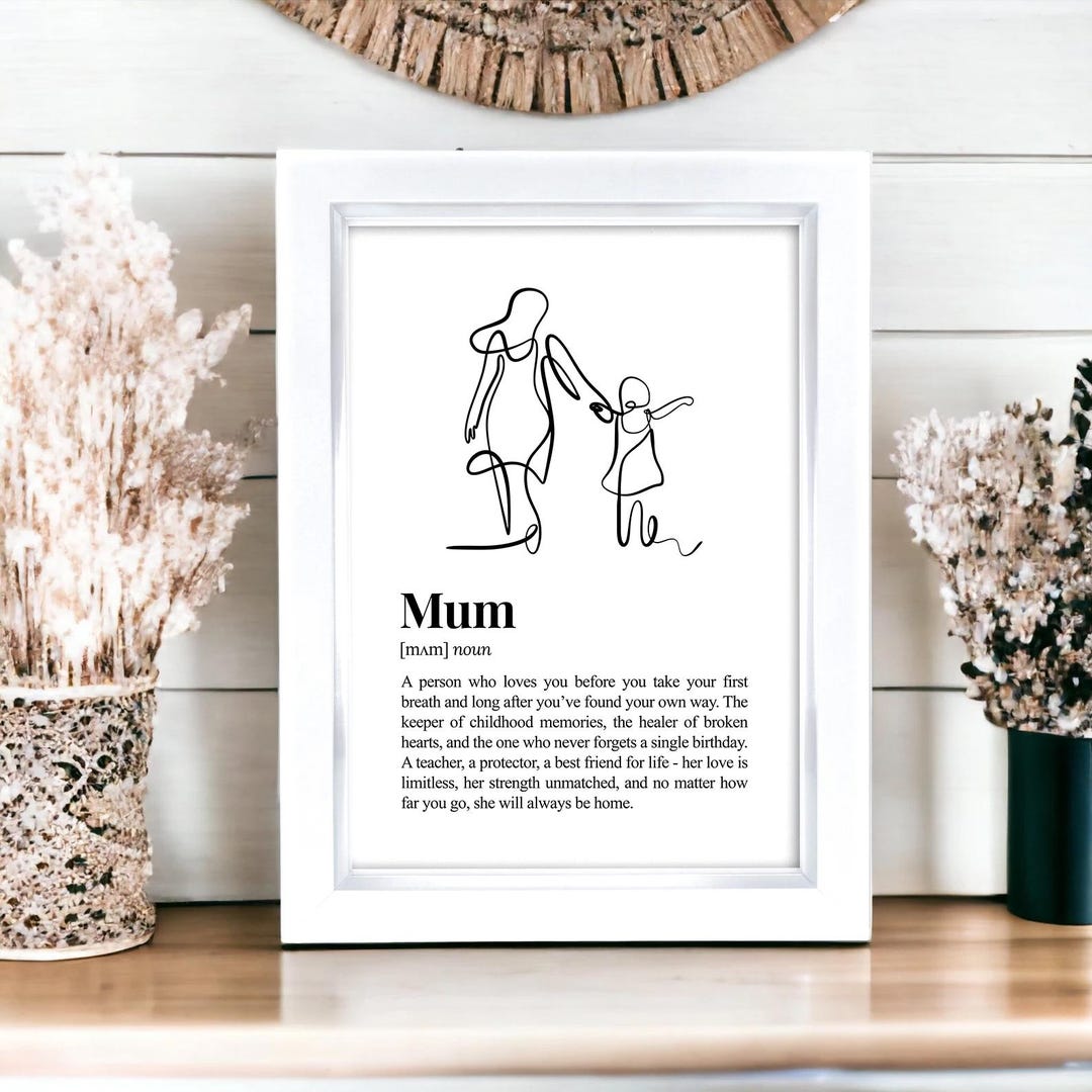 Framed Mum Definition Print, Meaningful Gift for Mom, Heartfelt Mother ...