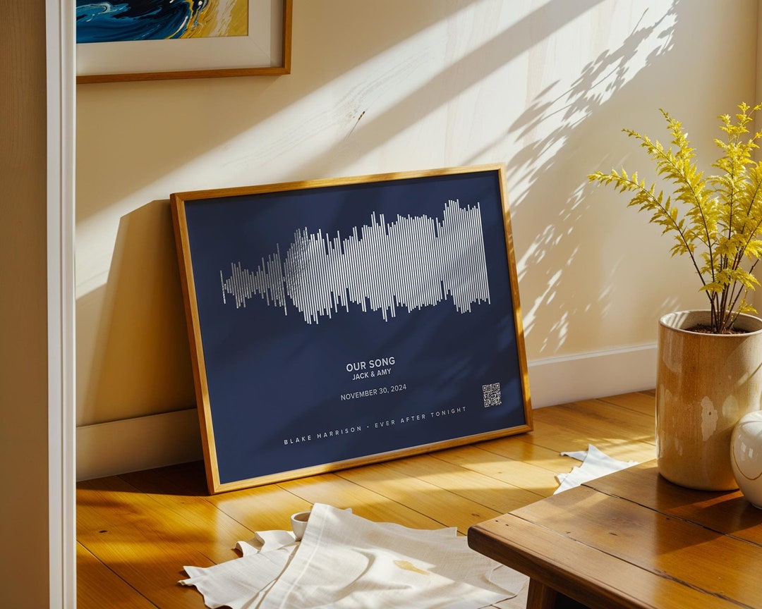 Custom Soundwave Art With QR Code, Personalised Soundwave Picture ...