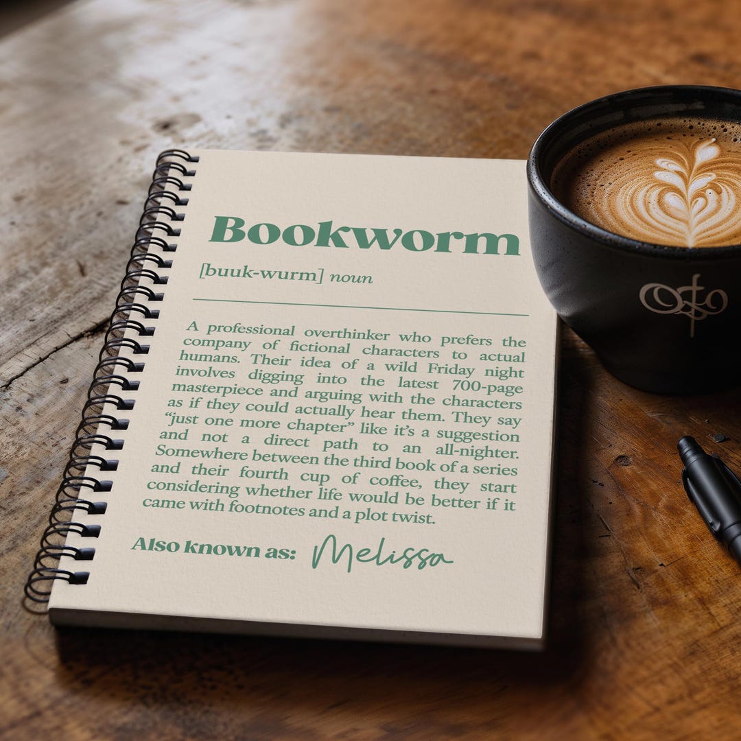 Personalised Book Lover Notebook: Funny Bookworm Definition Journal ...
